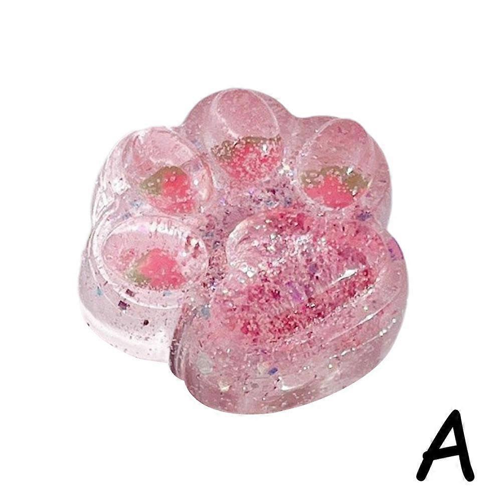 Kawaii Cat Paw Sticky Squeeze Toy Soft Realistic Jelly Glitter Cat's ...