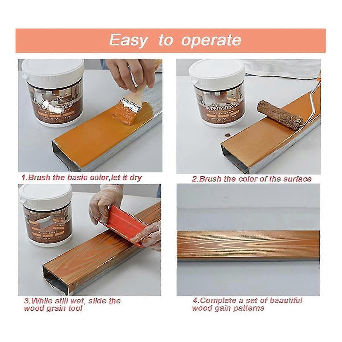 8Pcs Wood Grain Tool Set Wood Texture Paint Tool DIY Rubber Wood ...