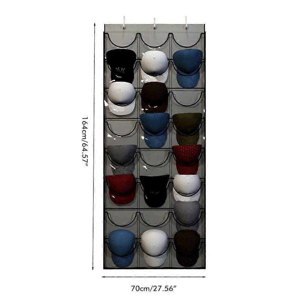 24 Pockets Hat Rack for Baseball Hat Organizer Hanging Hat Storage ...