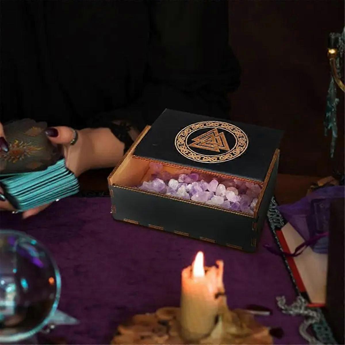 Tarot Card Case Vintage Wooden Trinket Box Jewelry Box Small Wood ...