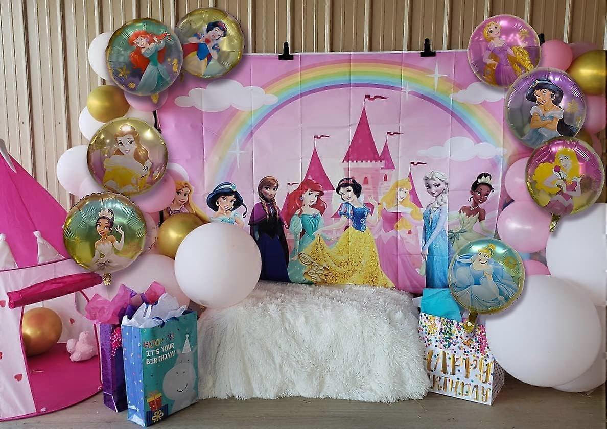 8 pcs Princess Balloons Foil Decorations Girls' Birthday Party Baby ...