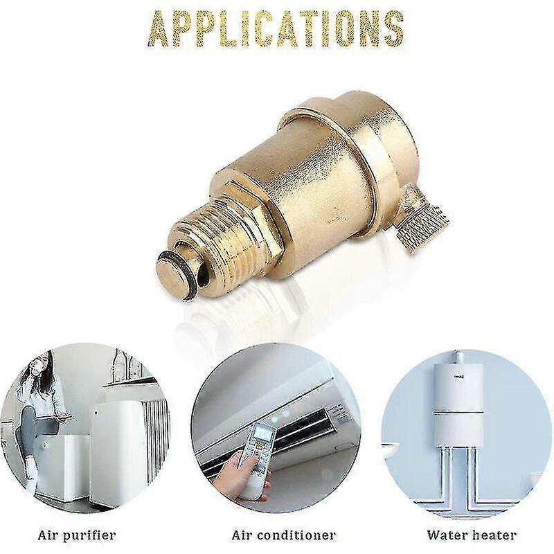 Set Of 2 Brass Automatic Drain Valves Dn15 With Pressure Relief Valve ...