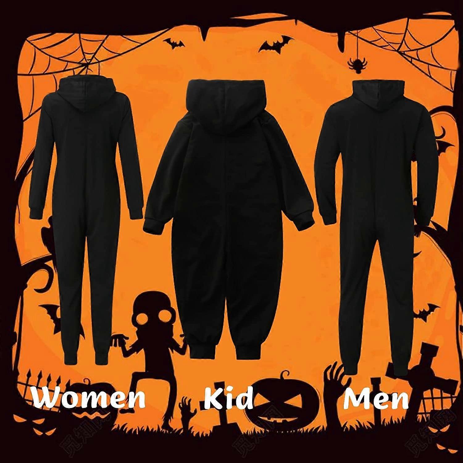 Skeleton Onesie Adult, One-Piece Zipper Skeleton Glow Costume for ...