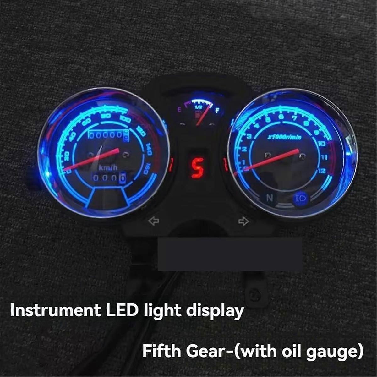 Motorcycle Speedometer Cafe Racer Tachometer Fuel Gauge LED Instrument ...