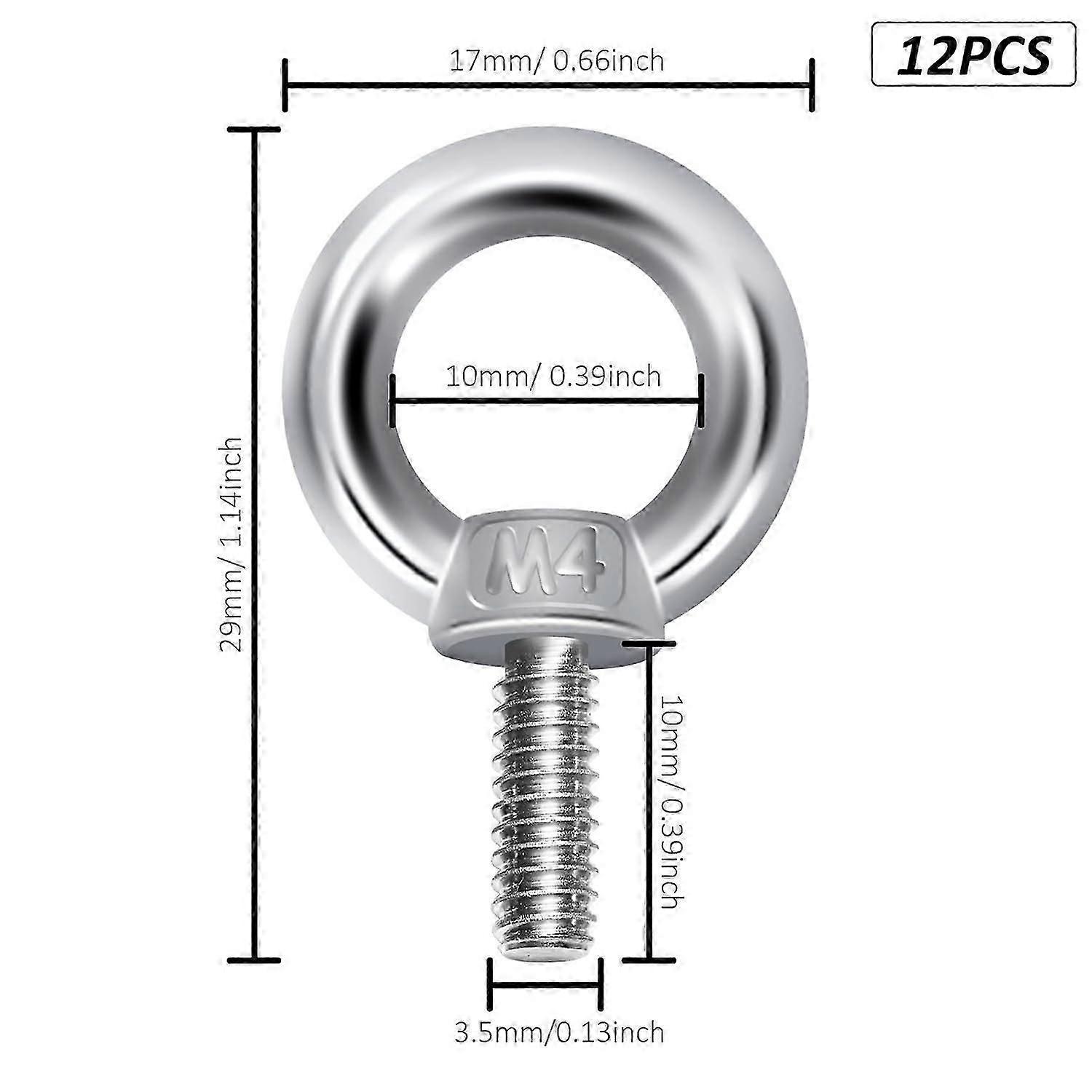 Eye Bolts M4 Eye Bolts Lifting Rings Threaded Rings Stainless Steel ...