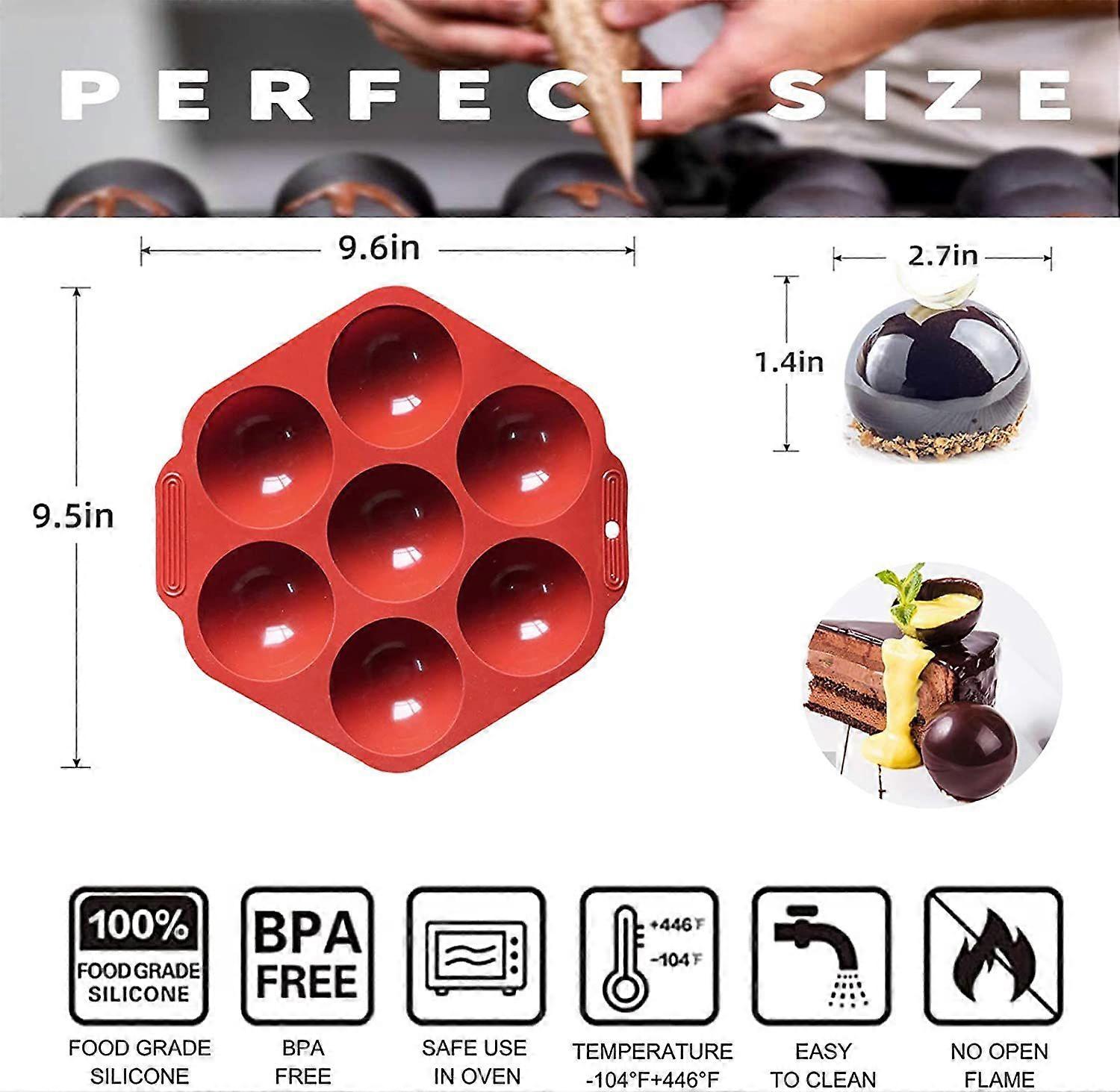 Large 7 Holes Hot Chocolate Bomb Mold, Silicone Molds for Making Hot ...