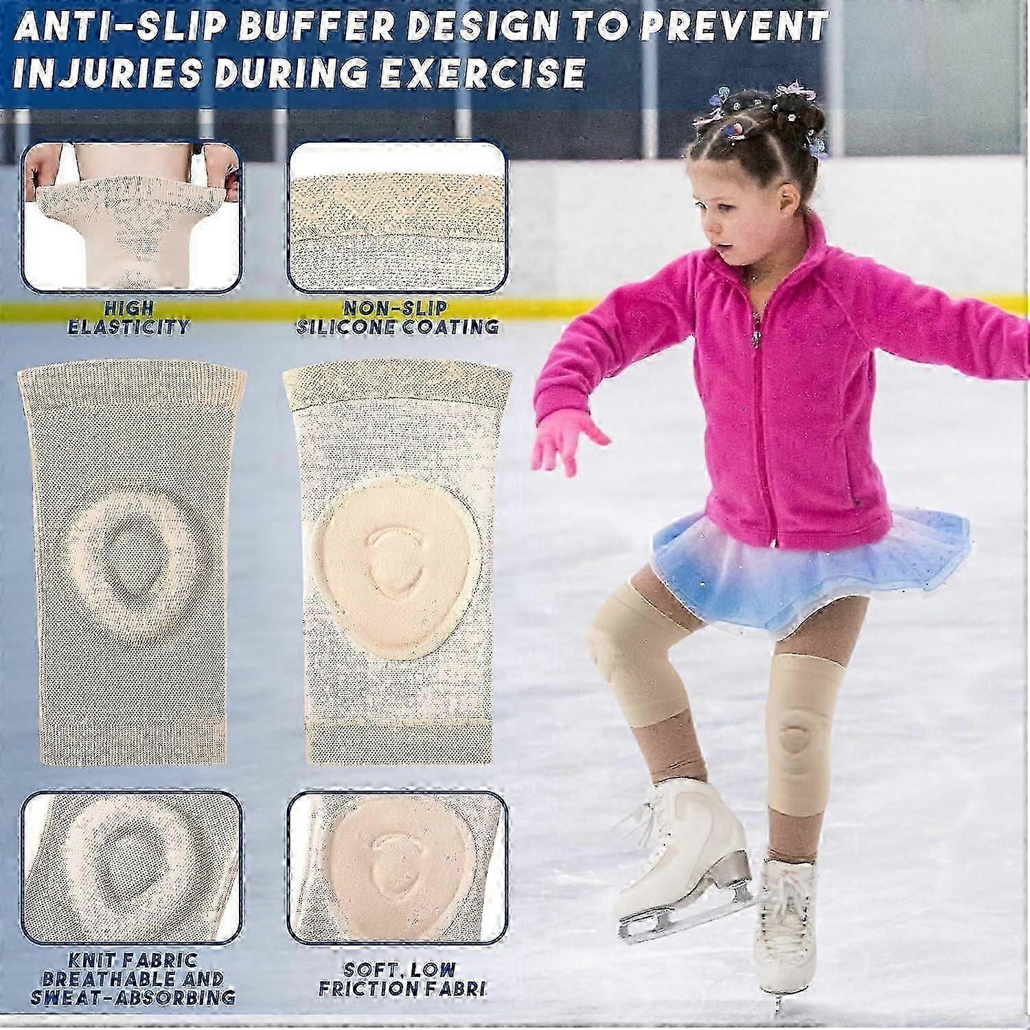 2 Pair Dance Knee Pads Figure Skating Gel Knee Pads Cushion And Support ...
