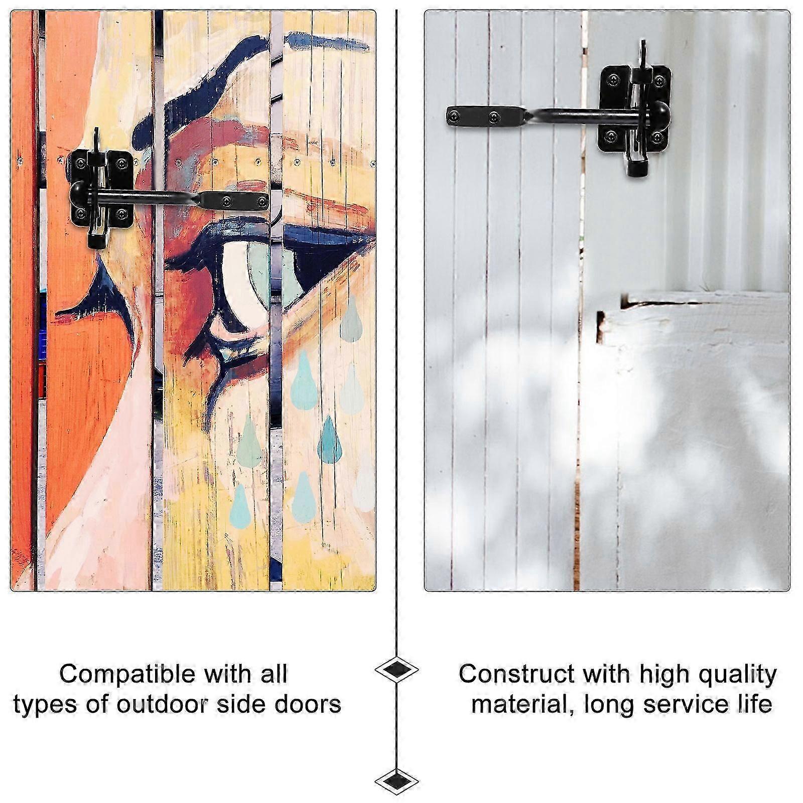 1 Set Gravity Lever Fence Lock Iron Bolt Lock Wood Fence Gate Lock with ...