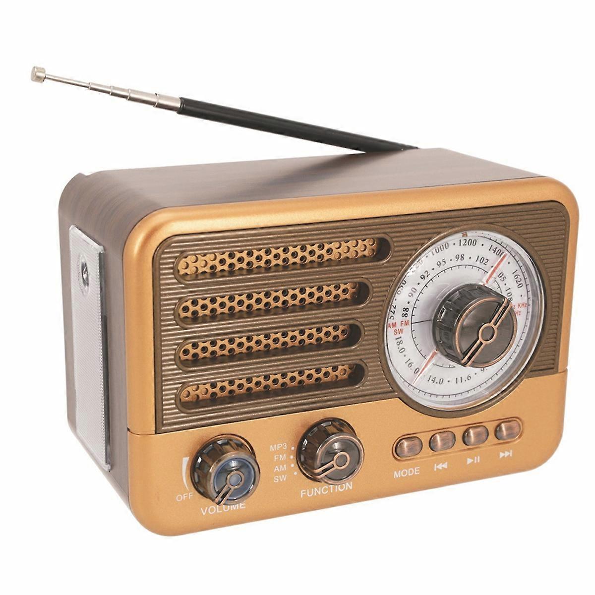 Portable Retro Radio Vintage Bluetooth Speaker FM/AM Radio Receiver ...