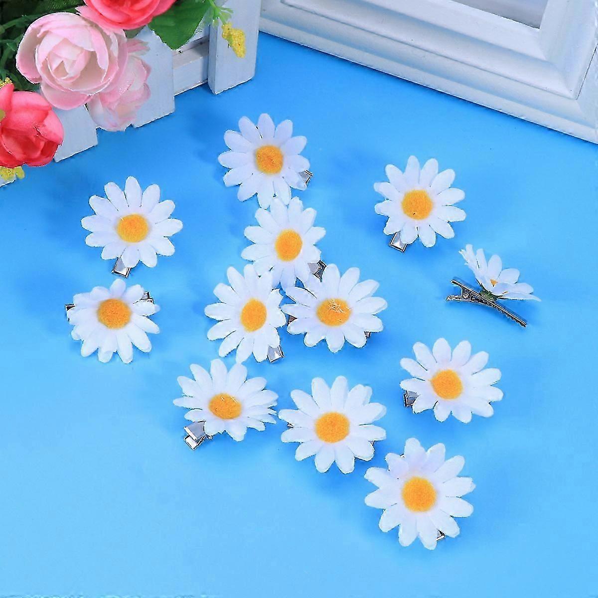 12 Pcs Mini Hair Clips Women Daisy Hair Pins Daisy Flower Hair Clip ...