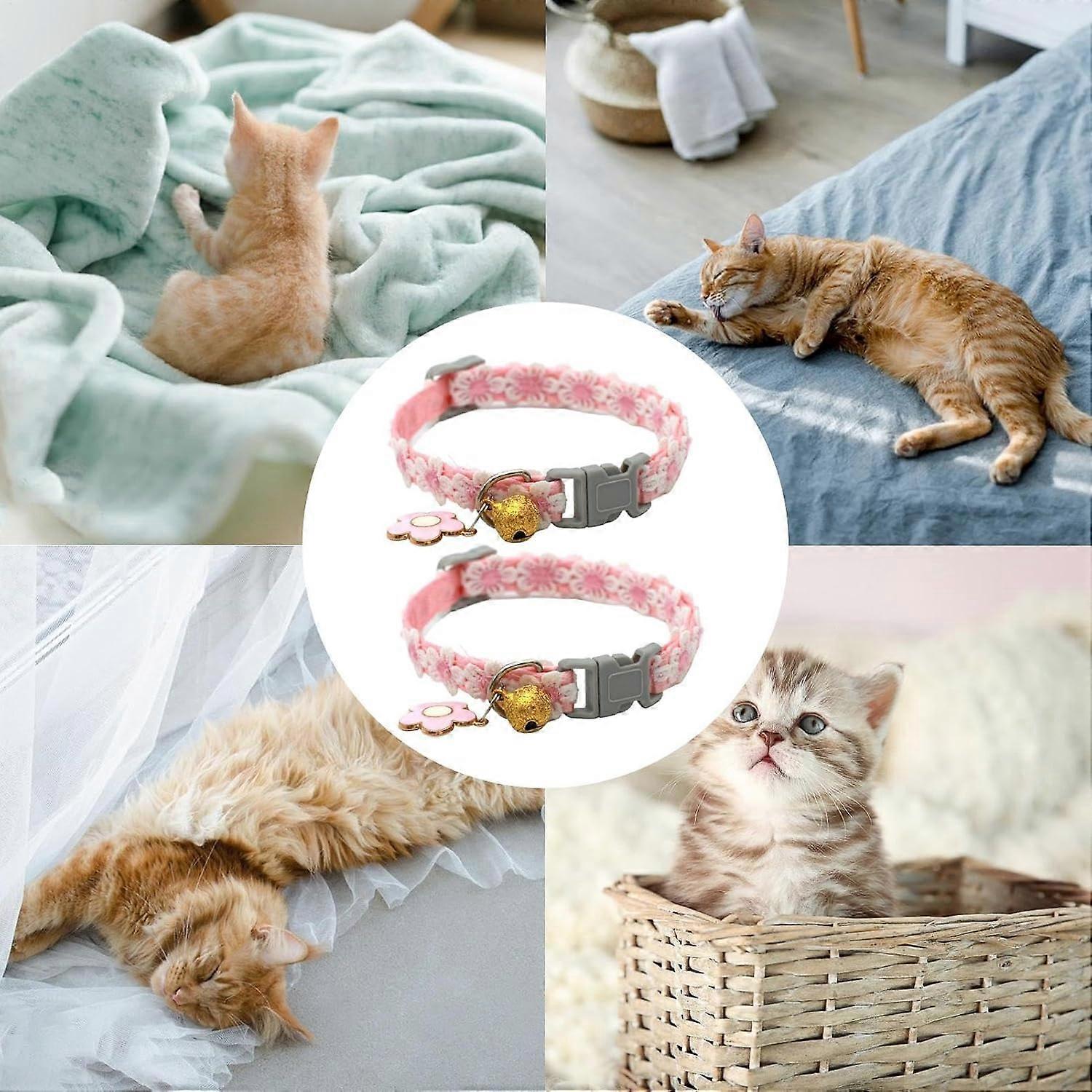 Puppy Breakaway Cat Collar 2-Pack, Adjustable 13.3 Inch Soft Material ...