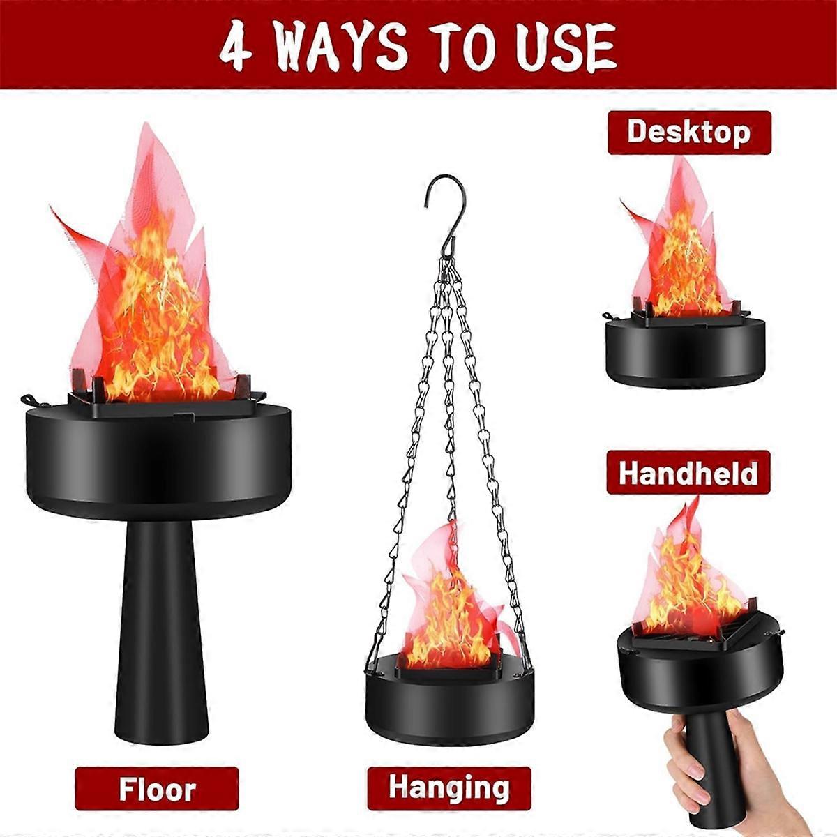 3D Fake Fire USB Rechargeable Fake Campfire, Portable Fake Fire Light ...