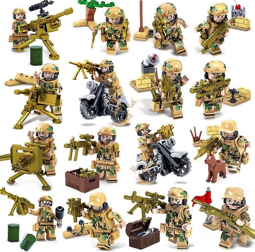 Military building blocks figurine Special forces villain gangster ...