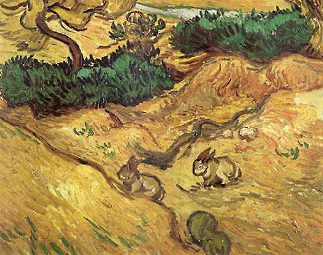 Field with Two Rabbits, Vincent Van Gogh, 32.5 x 40.5 cm | Fruugo US
