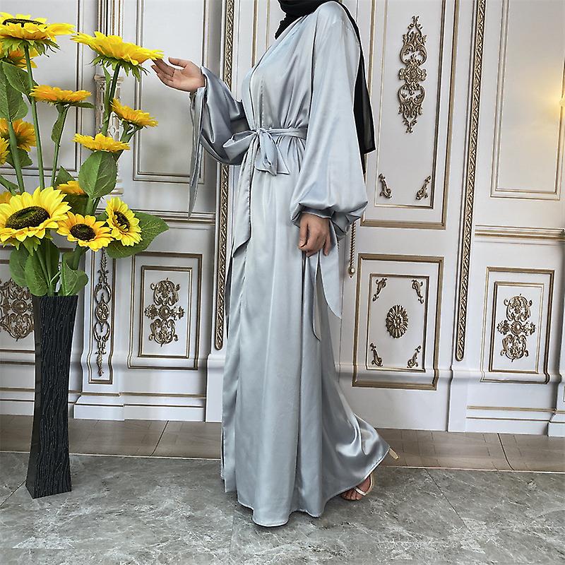 Solid Muslim Hijab Abaya Kaftan Dubai Eid Dress Caftan Marocain Abayas For Women Jilbab Islam ...