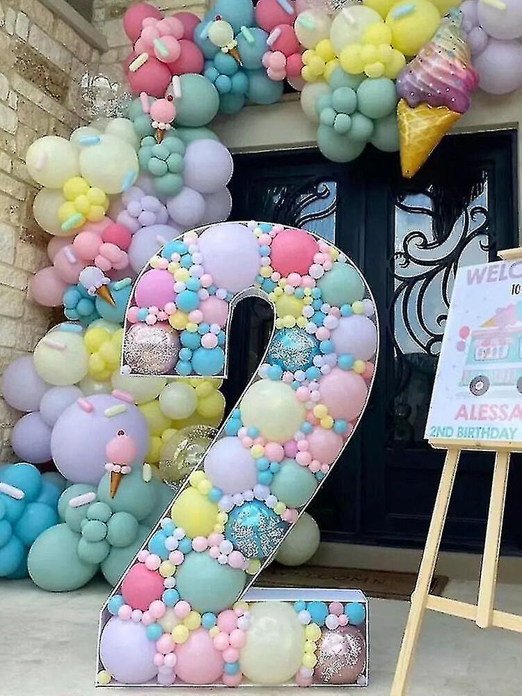 Giant Figure 0-9 Balloon Numbers Frame Mosaic Number Decor Anniversary ...