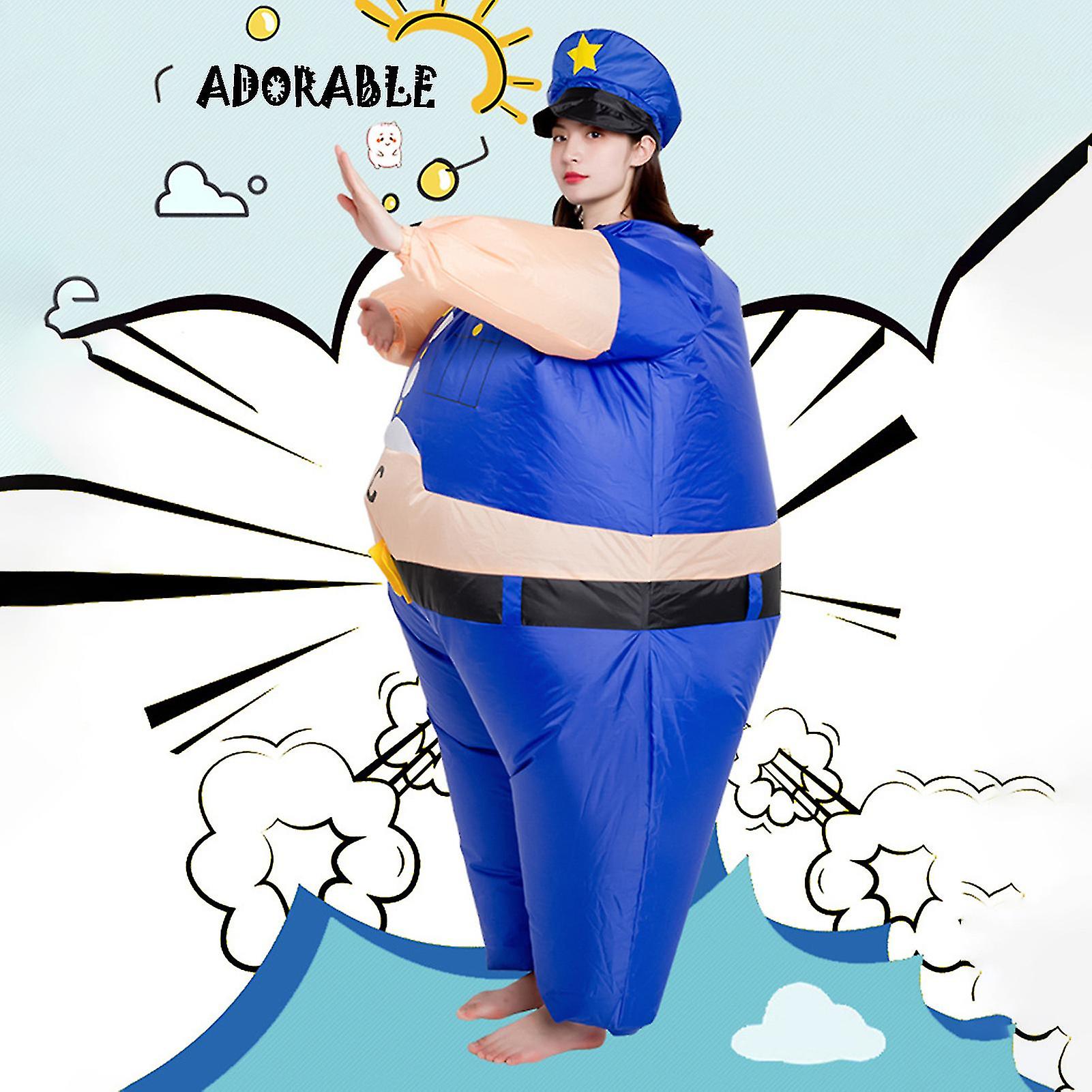 Funny Policeman Inflatable Clothing Lightweight Battery Powered Costume ...