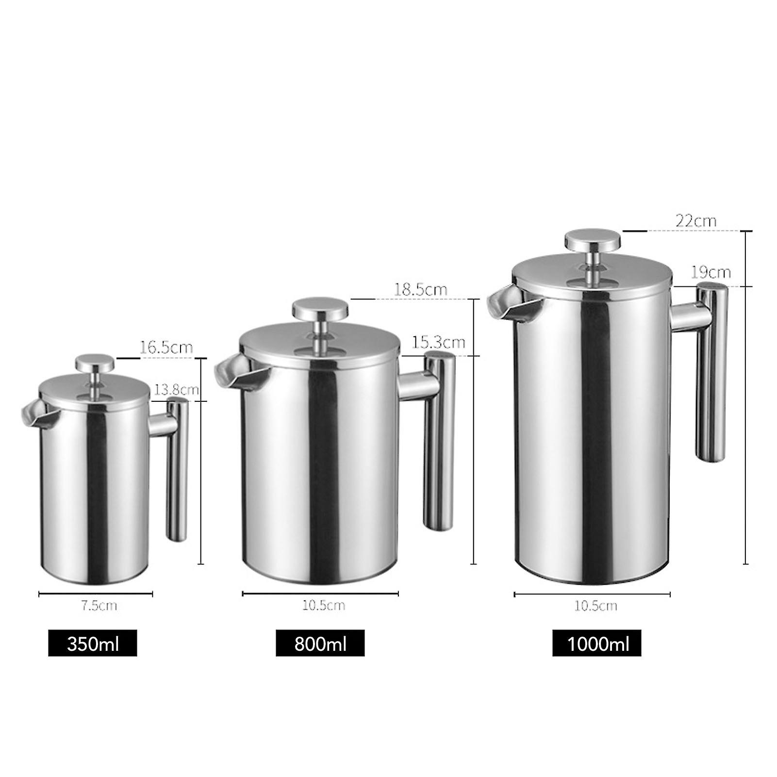 French Press Pot Stainless Steel Double Layer Portable French Press ...