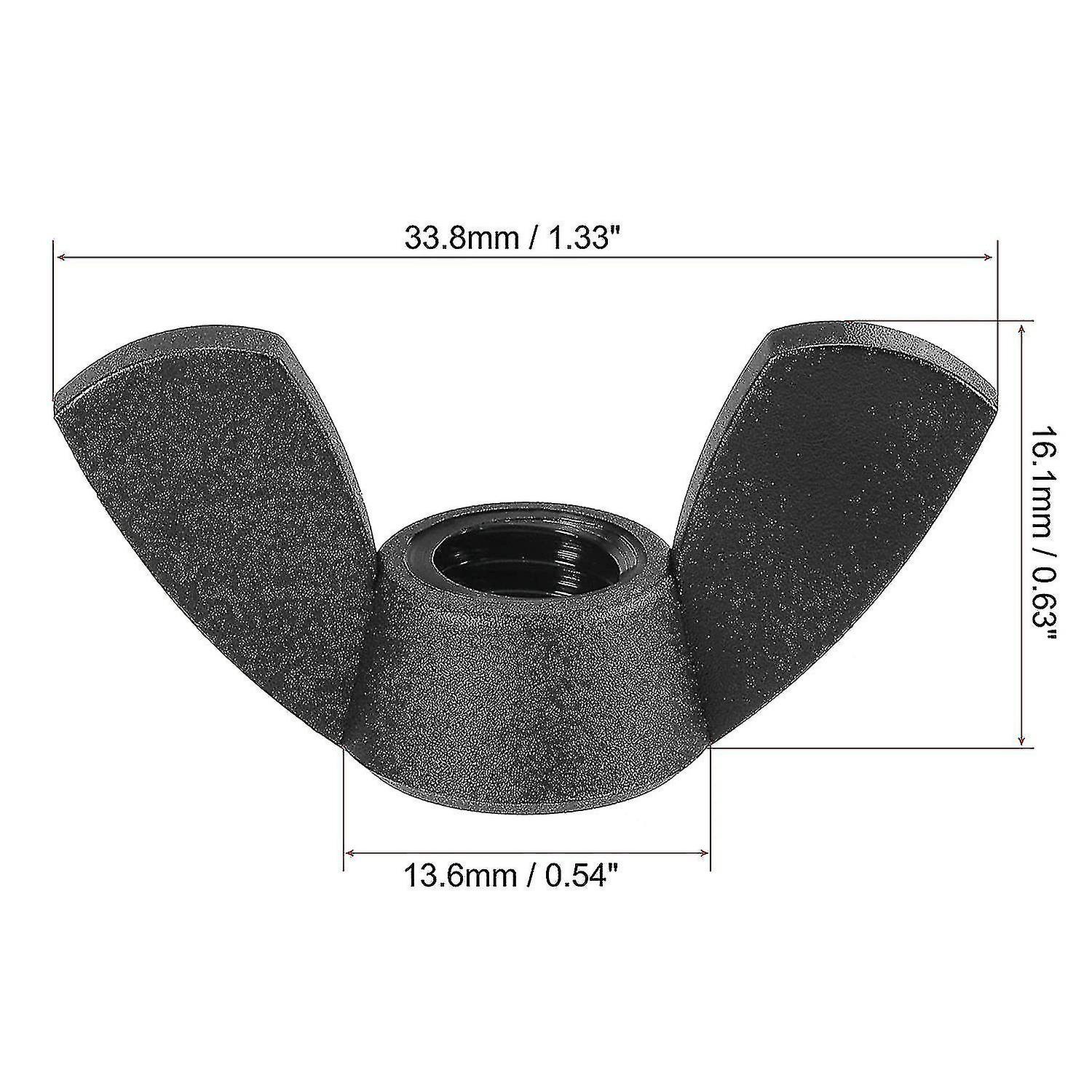 M8 Wing Nut Wing Nuts Nylon Hand Twist Tightening Fasteners Black 12pcs ...