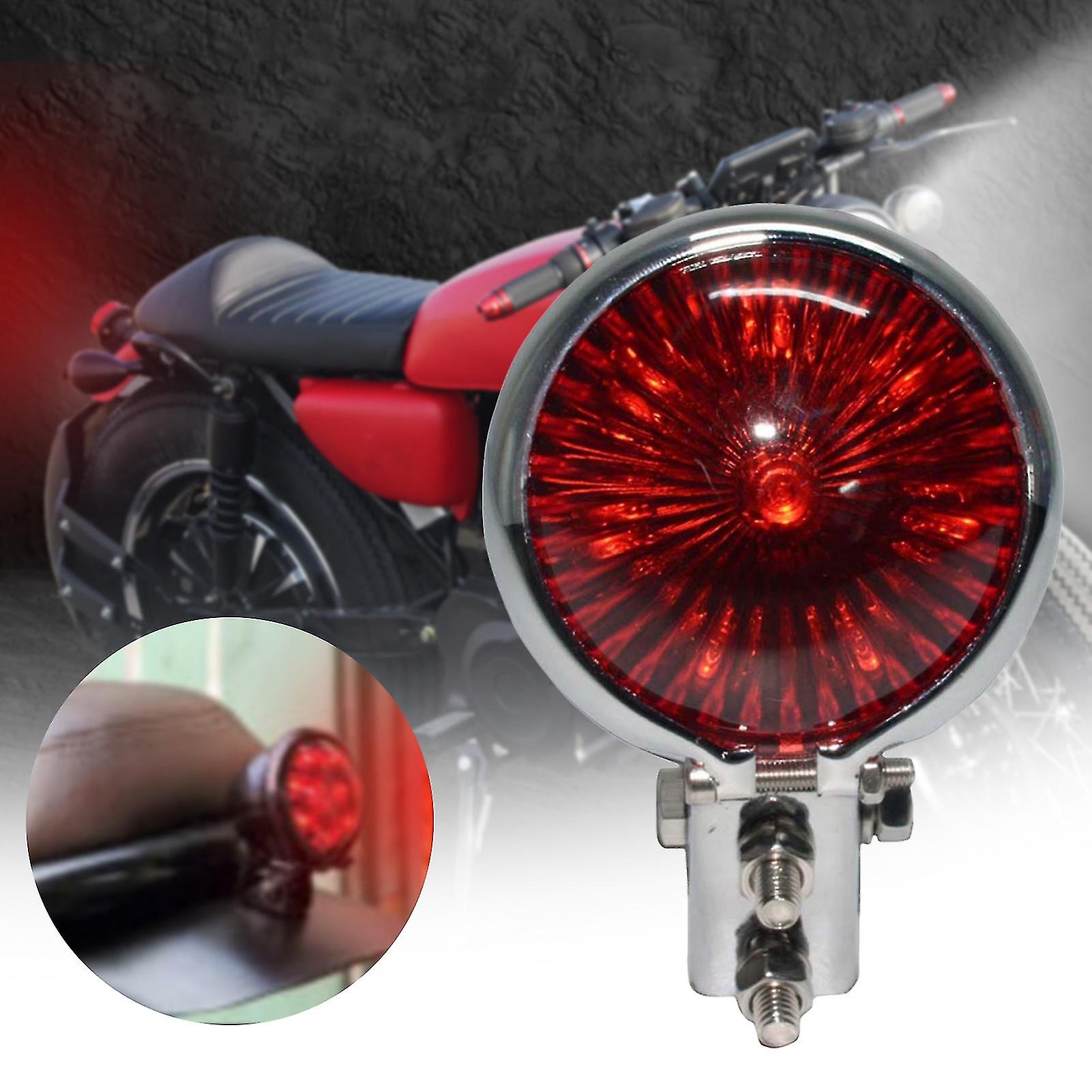 Rear Tail Light High Brightness Small Round Retro Motorcycle LED Brake ...