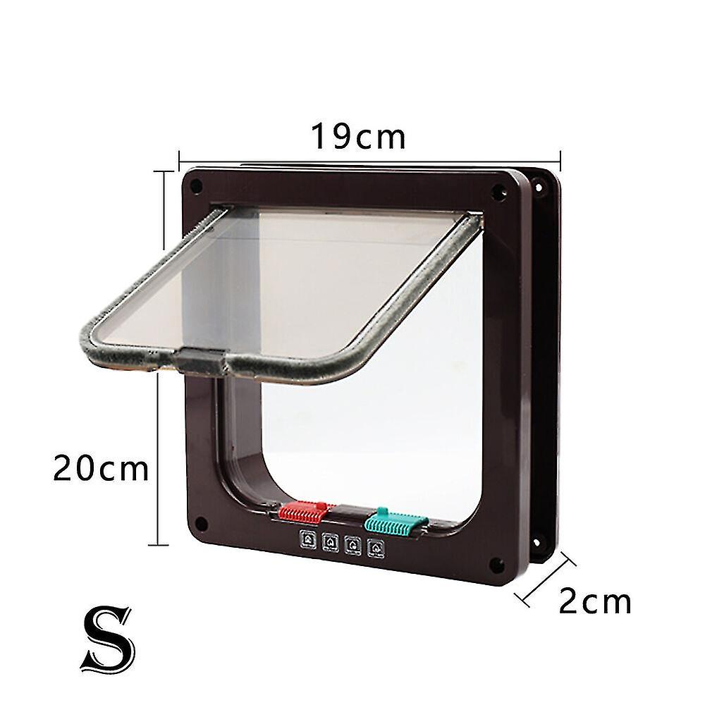 Pet door locking Small Medium Large Dog Cat Flap Magnetic White Frame 4 ...