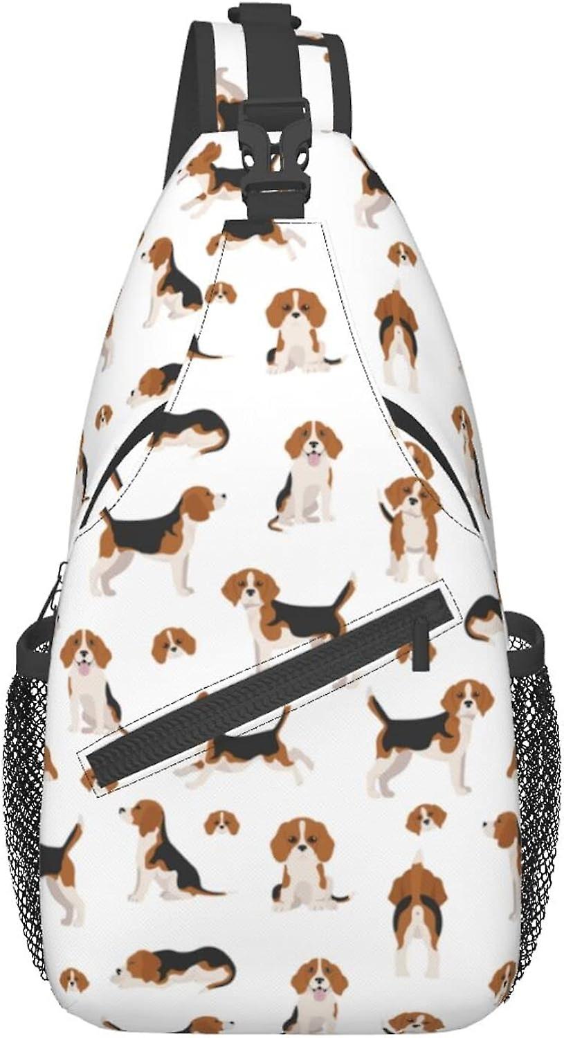 AT196 Sling Bag Beagle Puppy Dog Cute Hiking Daypack Crossbody Shoulder ...