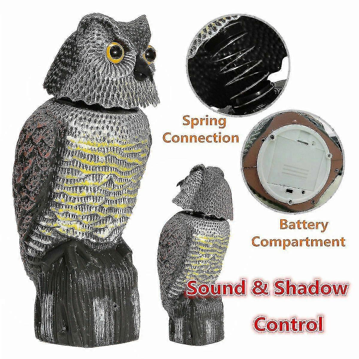Owl Decoy to Scare Birds Motion Activated Owl Decoy with 360 Rotating ...