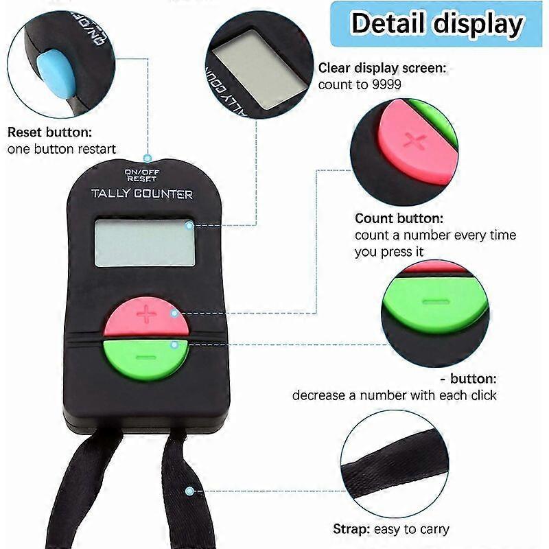 Digital Hand Tally Counter Electronic Manual Clicker Add Subtract Model ...