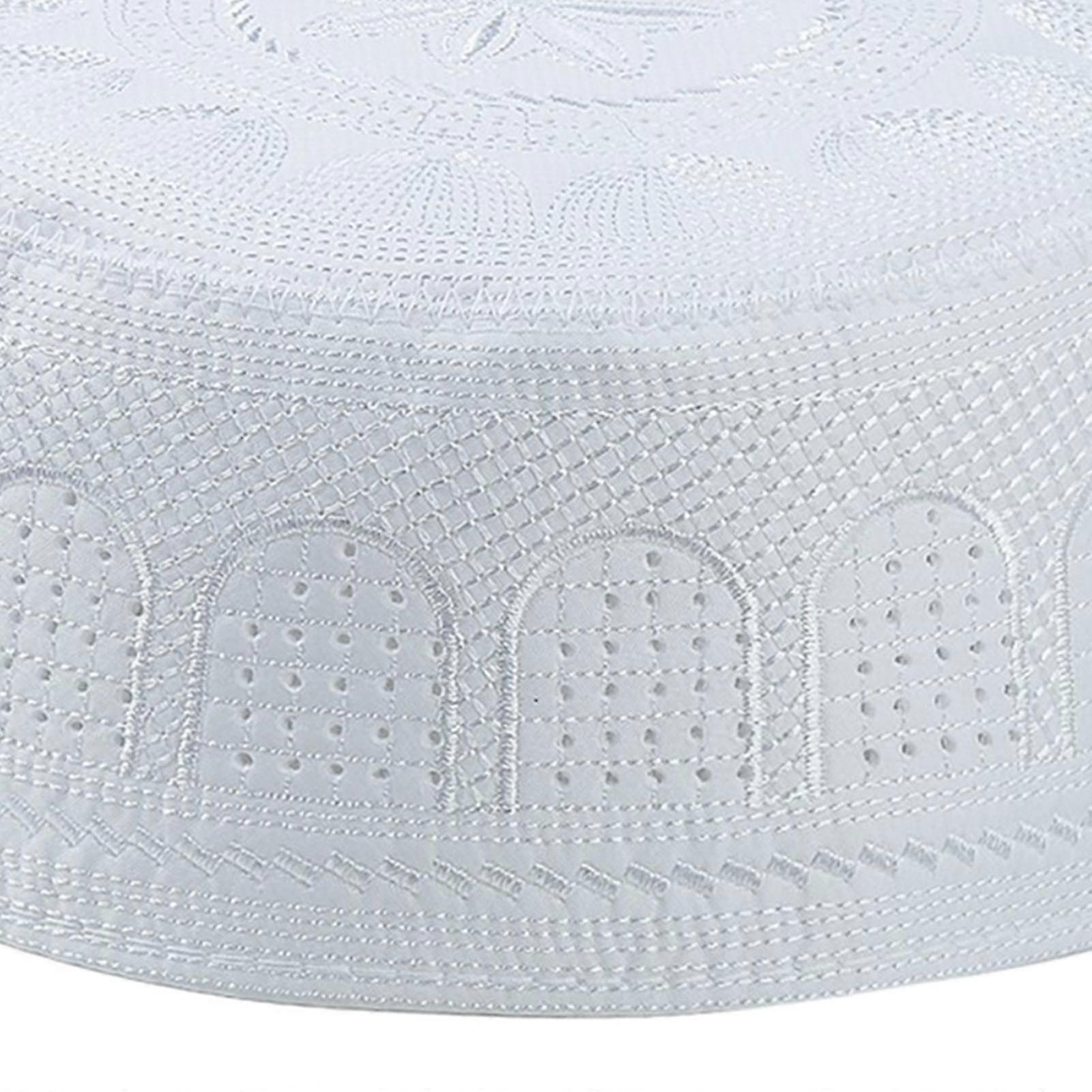 2xislamic Muslim Mens Prayer Kufi Hat Skull Turkish Namaz Topi White ...