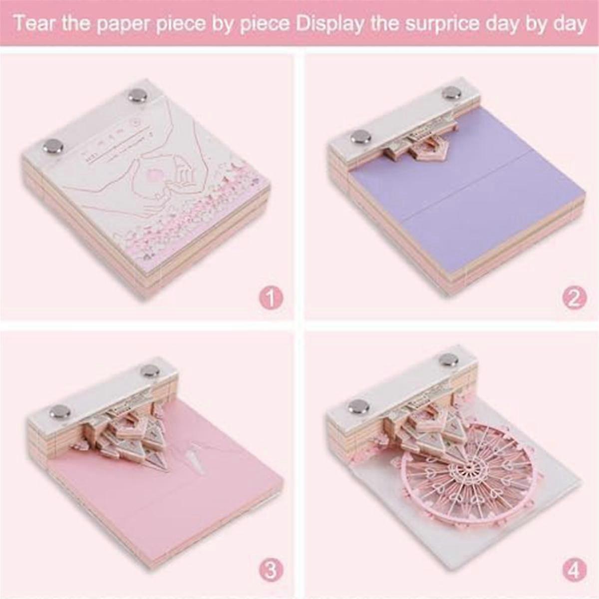 3D Notepad Desk Calendar with Lights, 2024 Calendar 3D Notepad Artopad ...