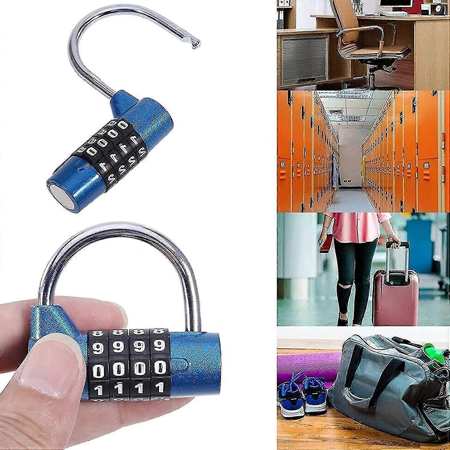 Resettable 4 Digit Combination Padlock, Gym Locker Lock, Resettable ...