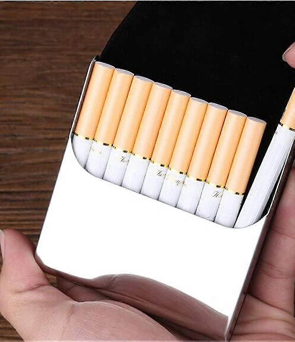 Carbon Black Stainless Steel Cigarette Case - Holds 10 Cigarettes ...
