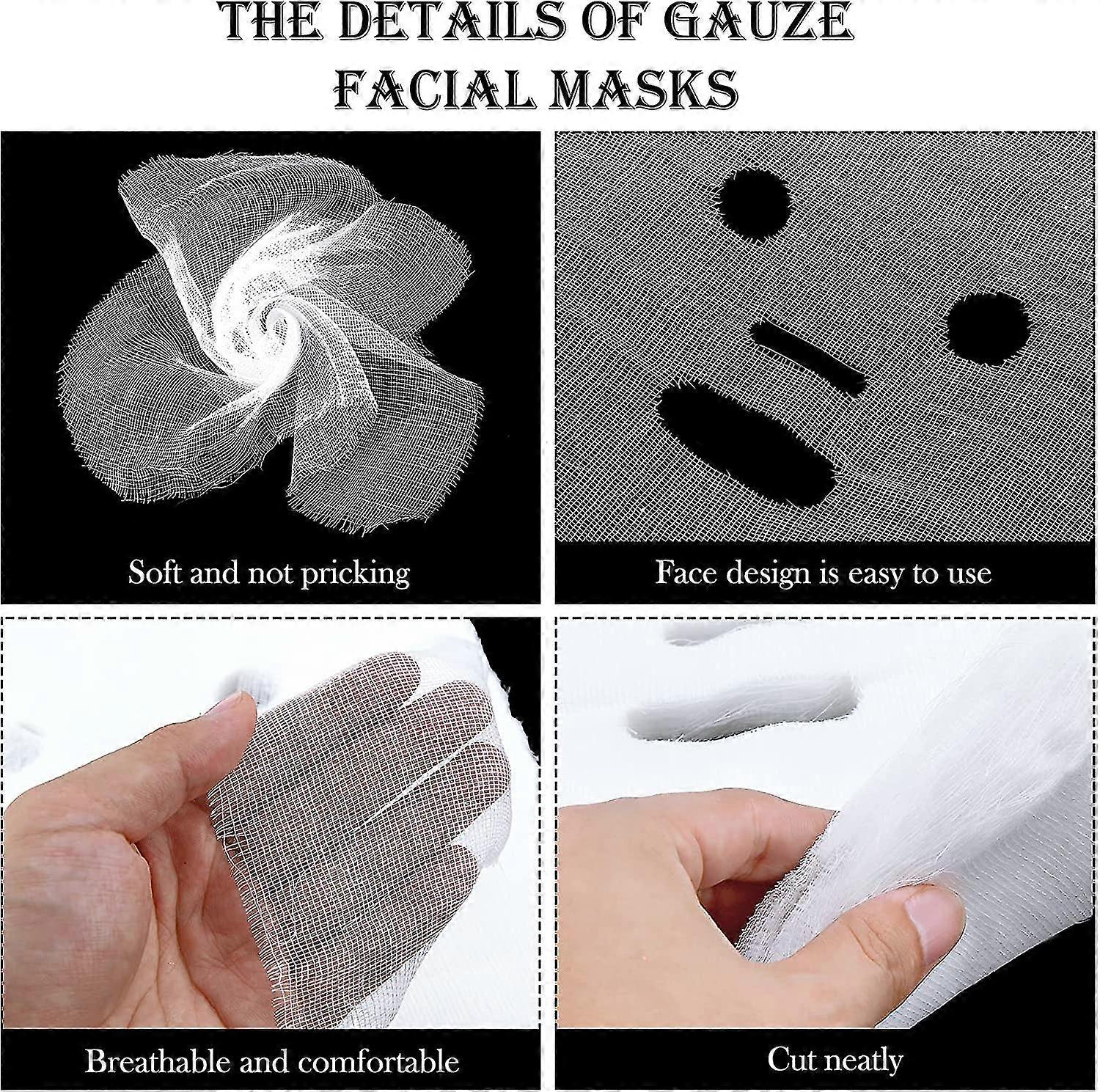 Facial Gauze Mask Pre Cut Cotton Face Cover Soft Gauze Face Mask For ...