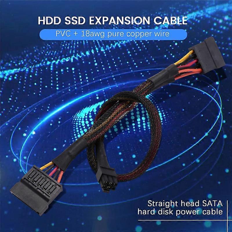 Mini 6Pin to 15Pin X2 SATA Power Cable Cord for Vostro 3650 3653 3655 ...