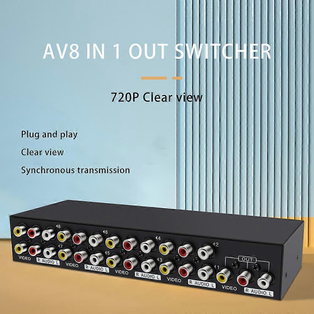 8 Port RCA Composite Audio Video AV 8-Way Switch Selector Switcher ...