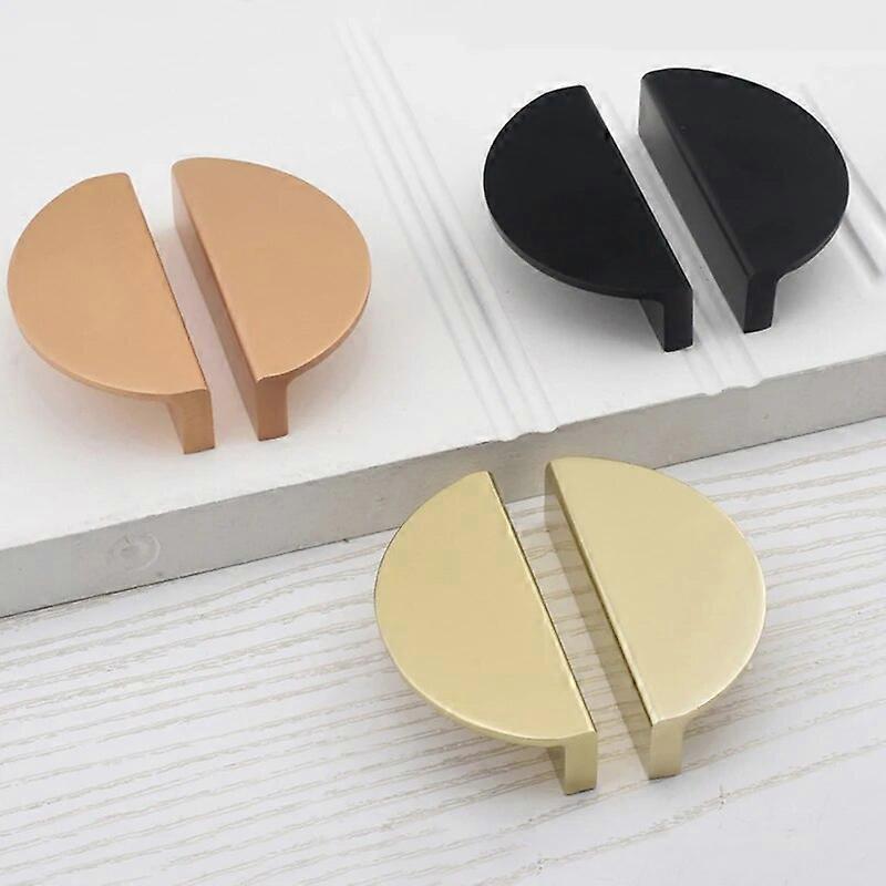 1pcs Half Moon Cabinet Door Pull Modern Moon Shape Closet Handles Black Brass Gold Wardrobe ...