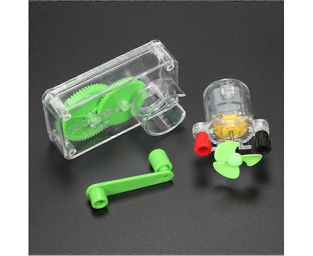 Children DIY Hand Crank DC Generator Model Fan Kit Experiment Kid ...