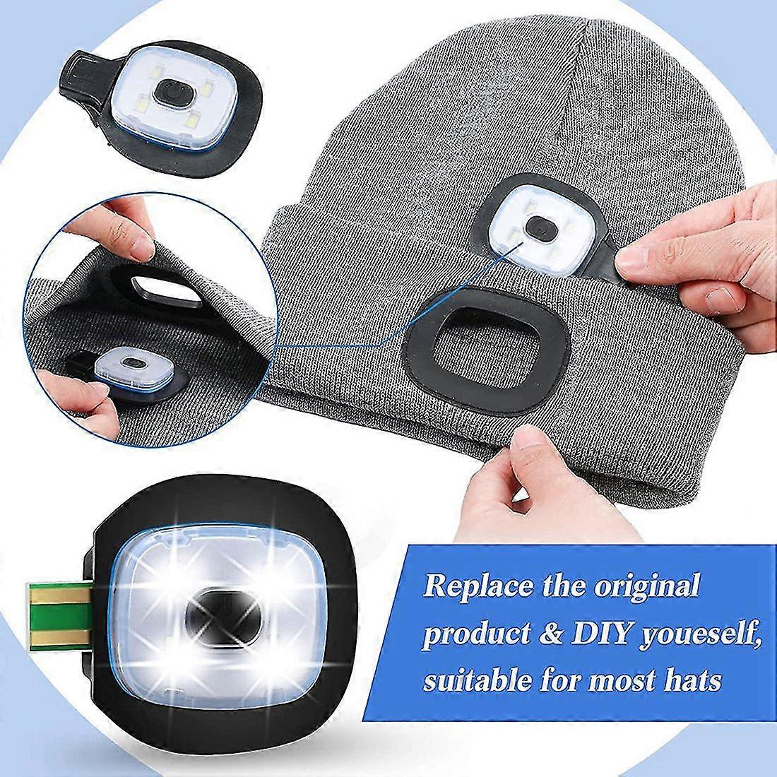 Led Örgü Beanie Şapka, 4 Adet, Güçlü Orta Ve Zayıf Işık Modu Led Şapka ...