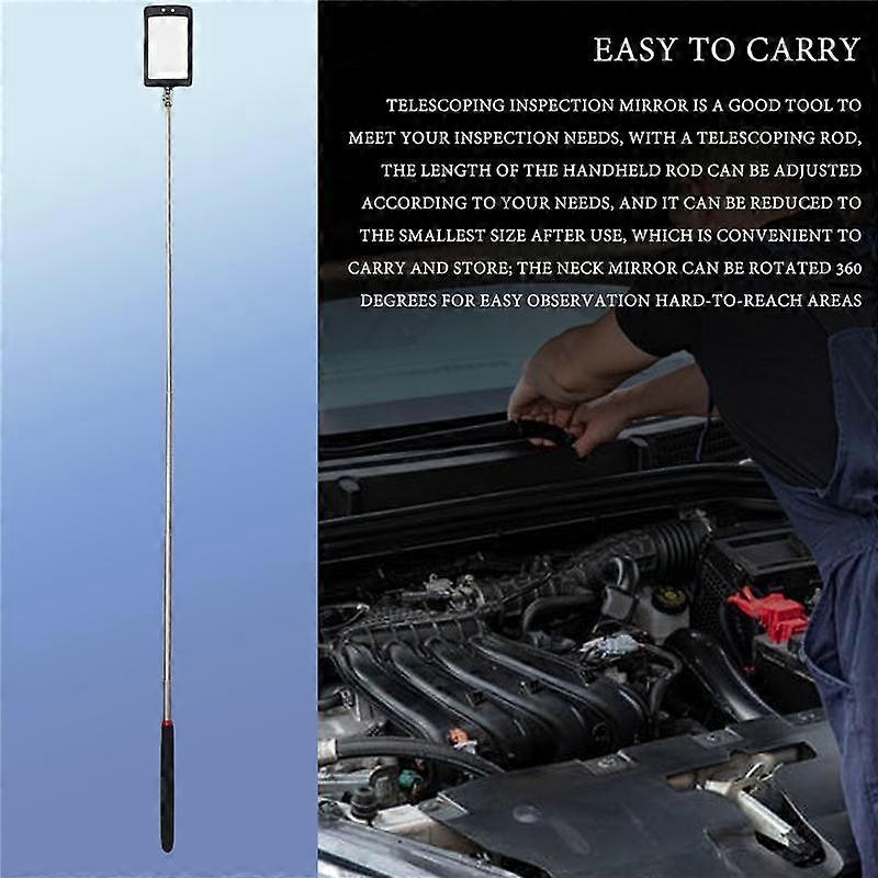4 Pcs Telescoping Inspection Mirror LED Lighted Flexible Inspection ...