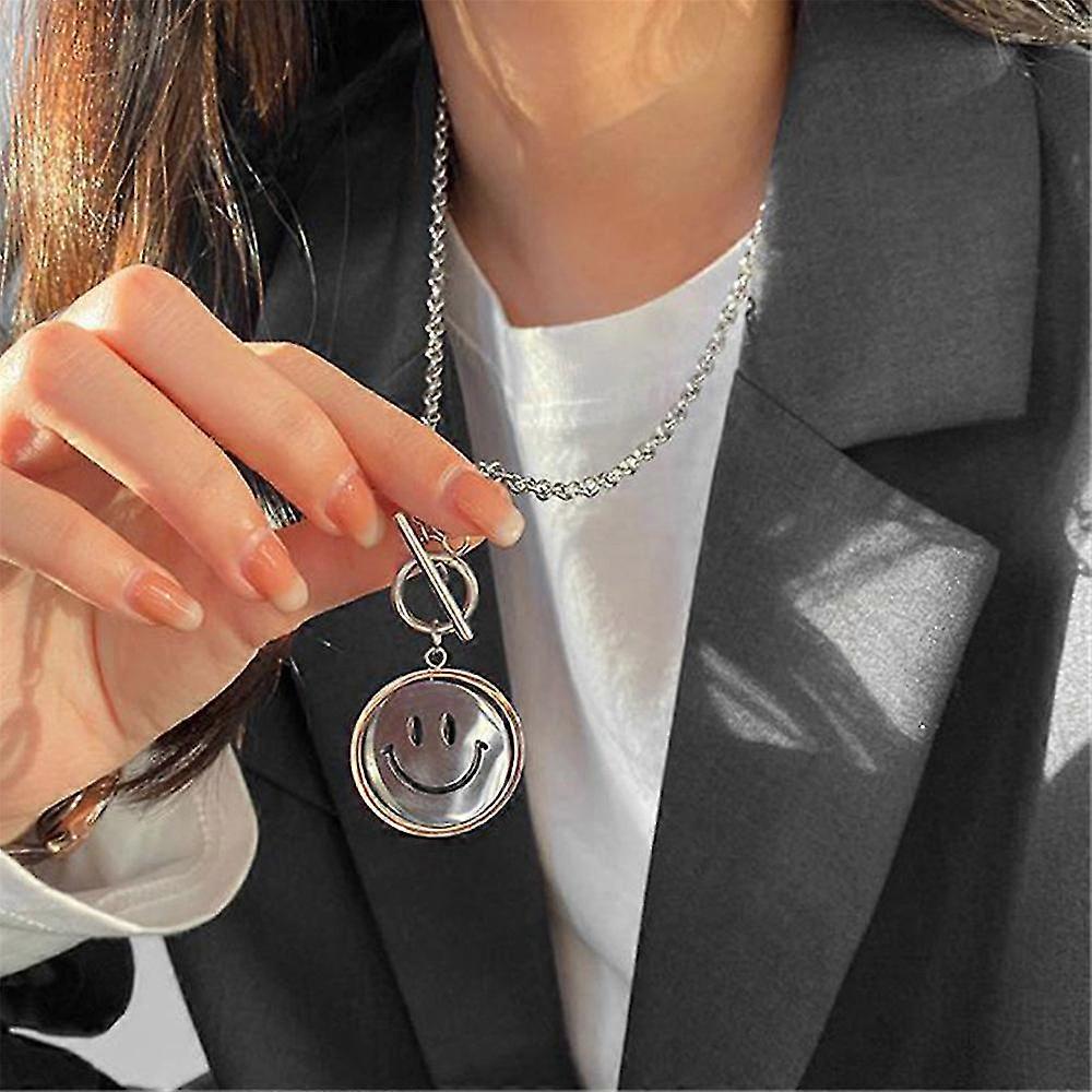 Titanium Steel Smiley Face Sad Face Double Sided Chains Fashion ...