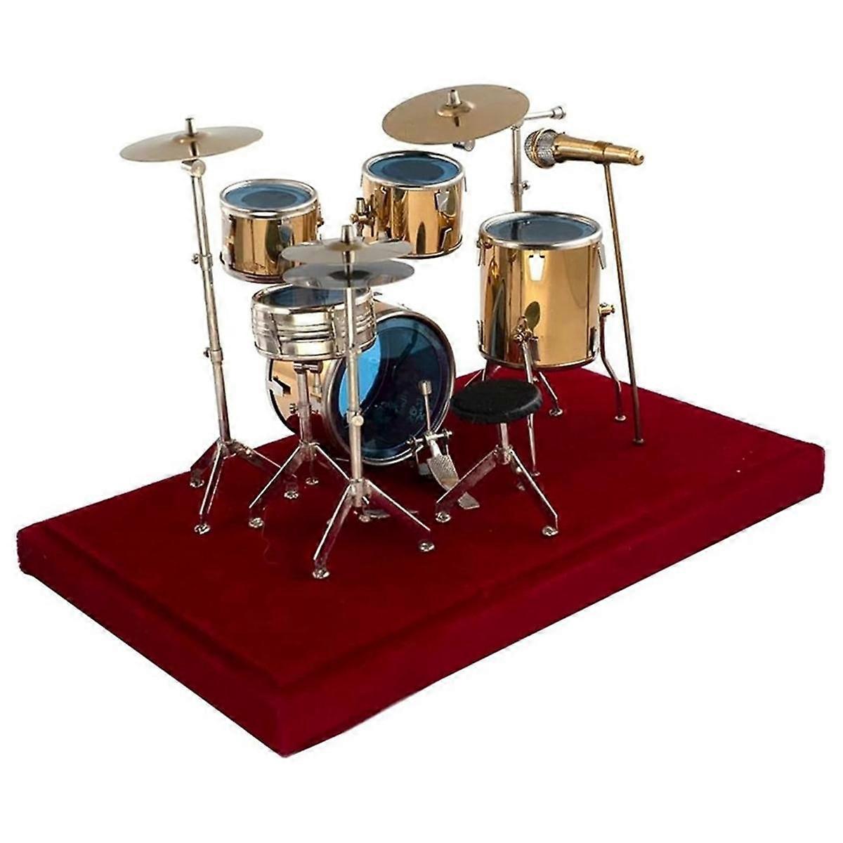 Miniature Jazz Drum Kit Model Mini Drum Cymbal Musical Instrument Model ...