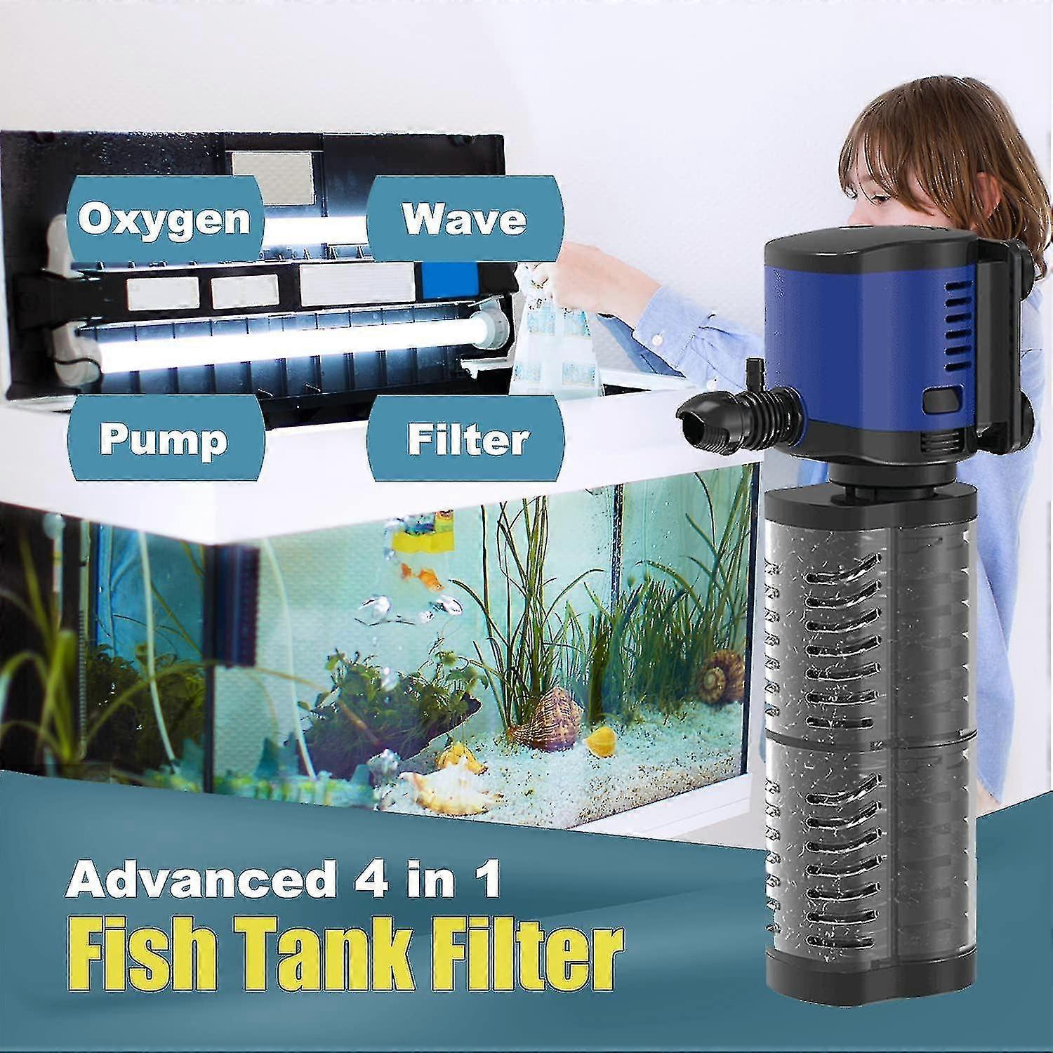 Fish Tank Filter, 500if Internal Aquarium Water Filter, Clean Water ...