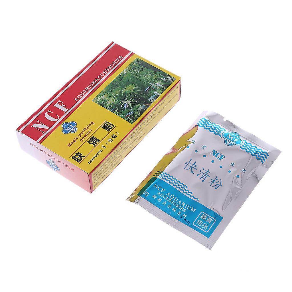 5 Pack Aquarium Water Clarifier Powder Fish Tanks Water Cleaner Removes ...