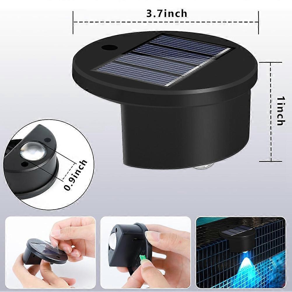 4pack Solar Powered Swimming Pool Edge Lights for Inground Pools, Above ...