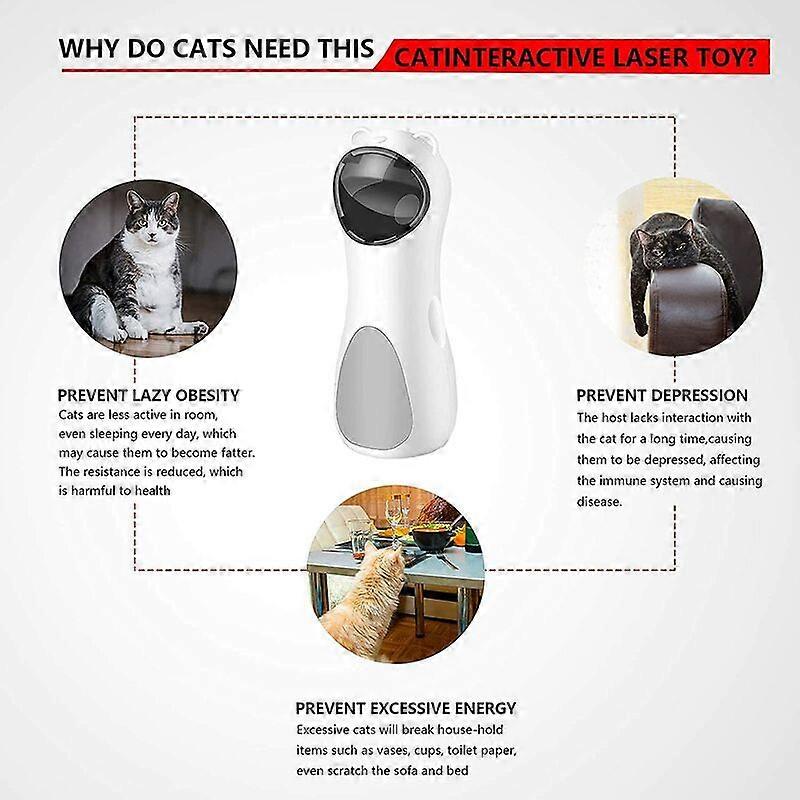 Automatic Cat Laser Toy, Interactive Laser Cat Toys, Rotating Catch ...