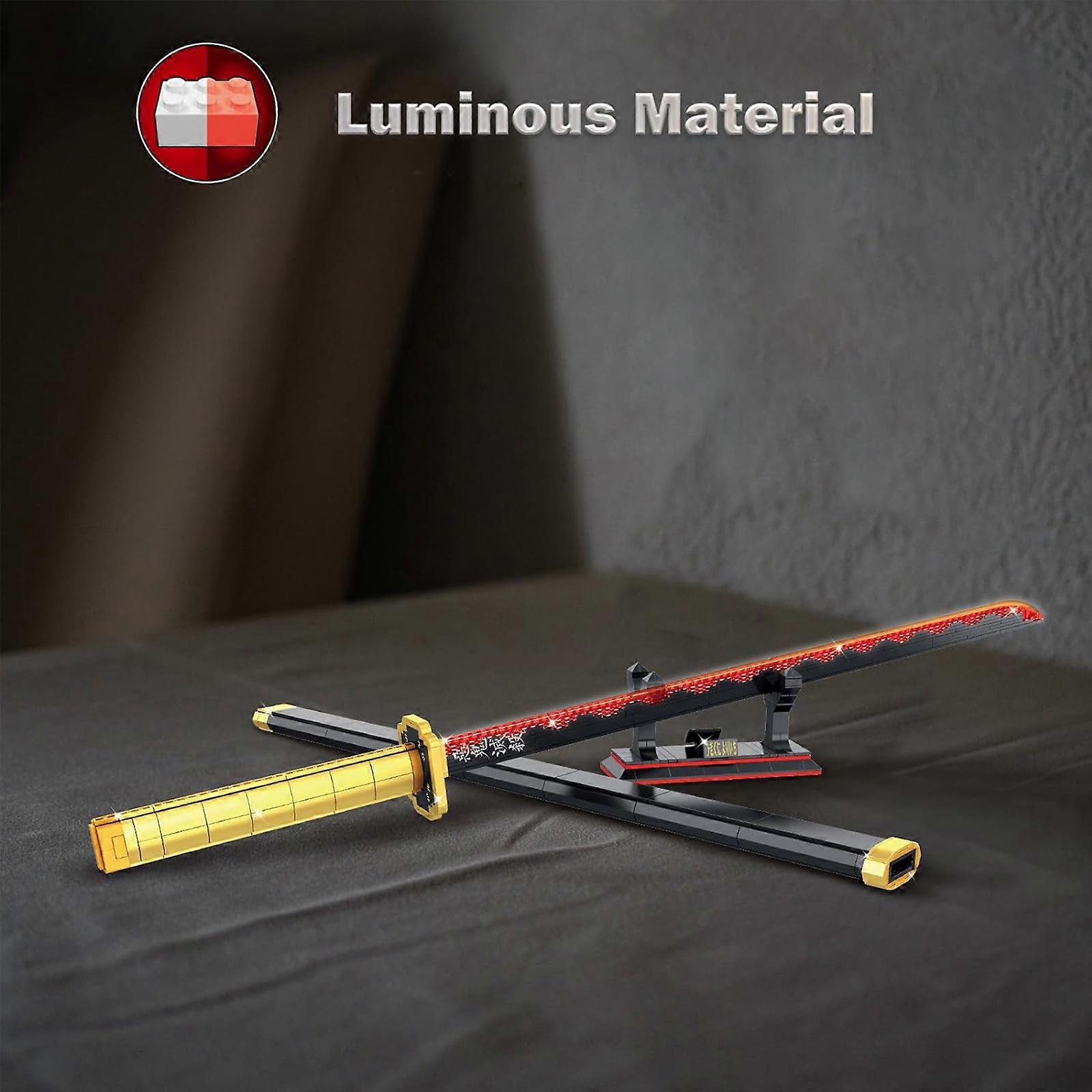 JMBricklayer Cosplay Nichirin Sword Building Toys, 39in Luminous Anime ...