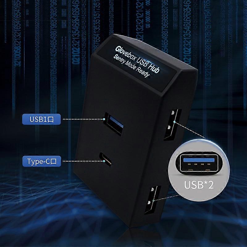 4 In 1 USB Hub Ports For Tesla Model 3 Y Glovebox Splitter Docking ...