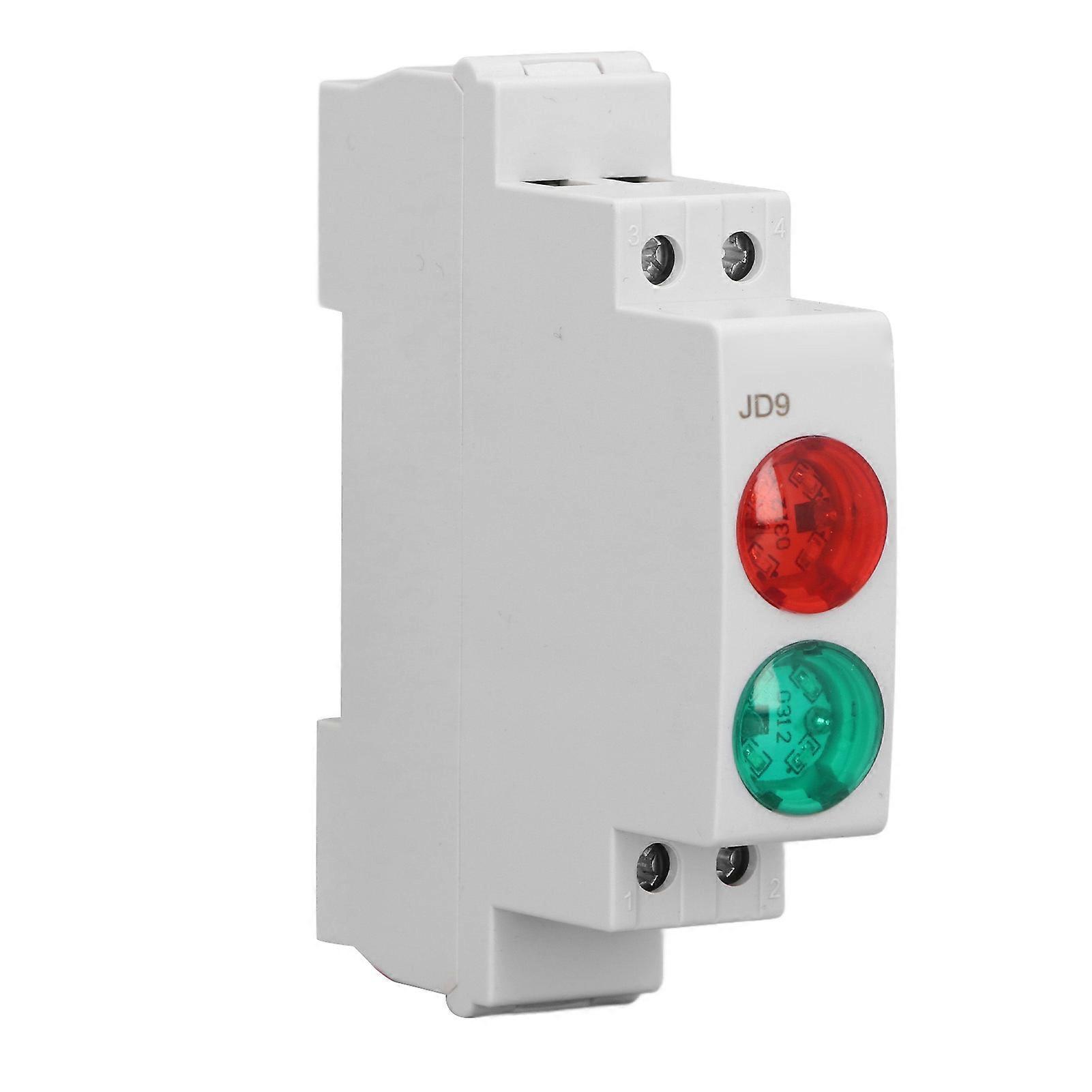 DIN Rail Signal Lamp Red Green Dual Lights Rail Type LED Indicator Light for Distribution Box ...