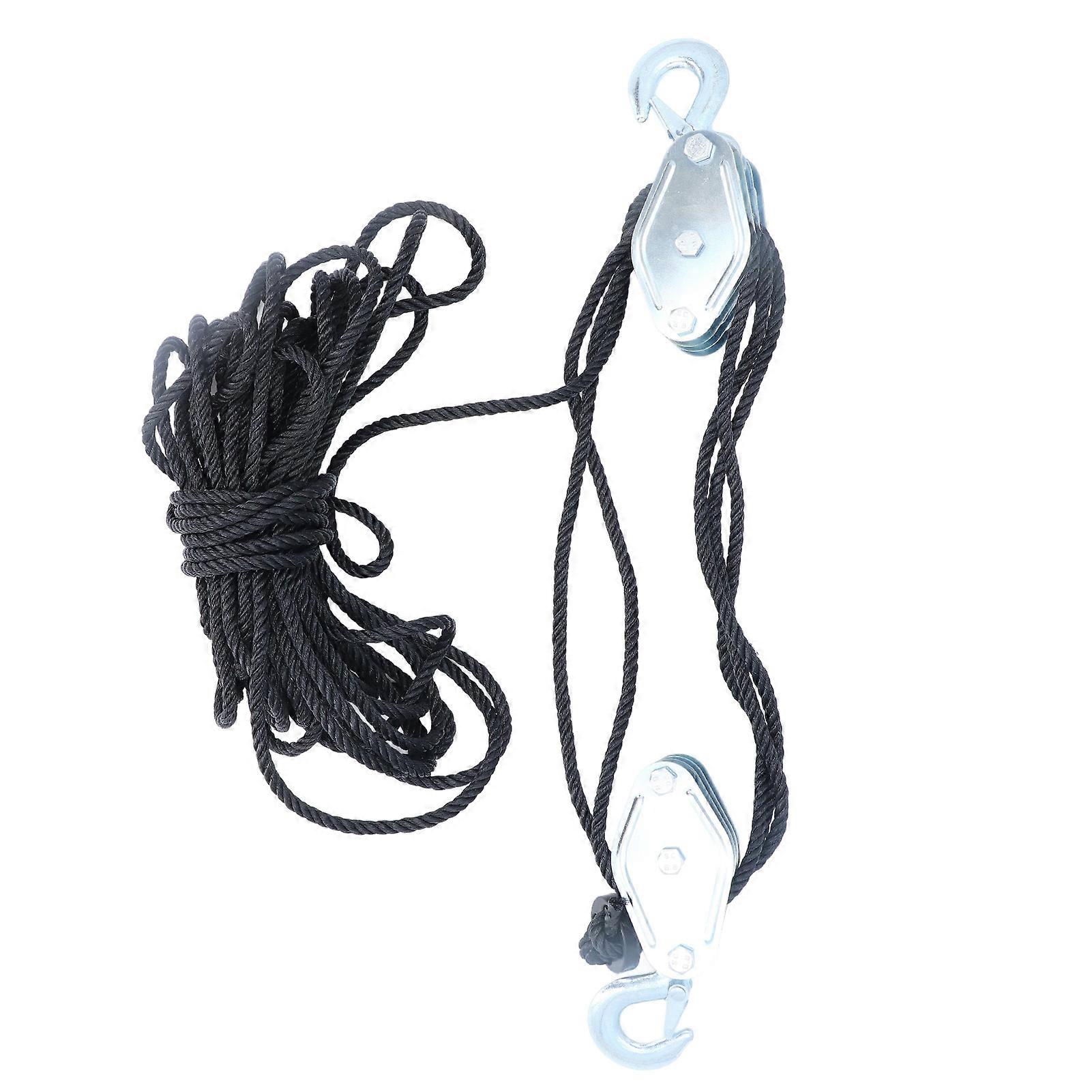 Rope Hoist Pulley System 4400lb 8:1 Ratio Lifting Power Heavy Duty ...