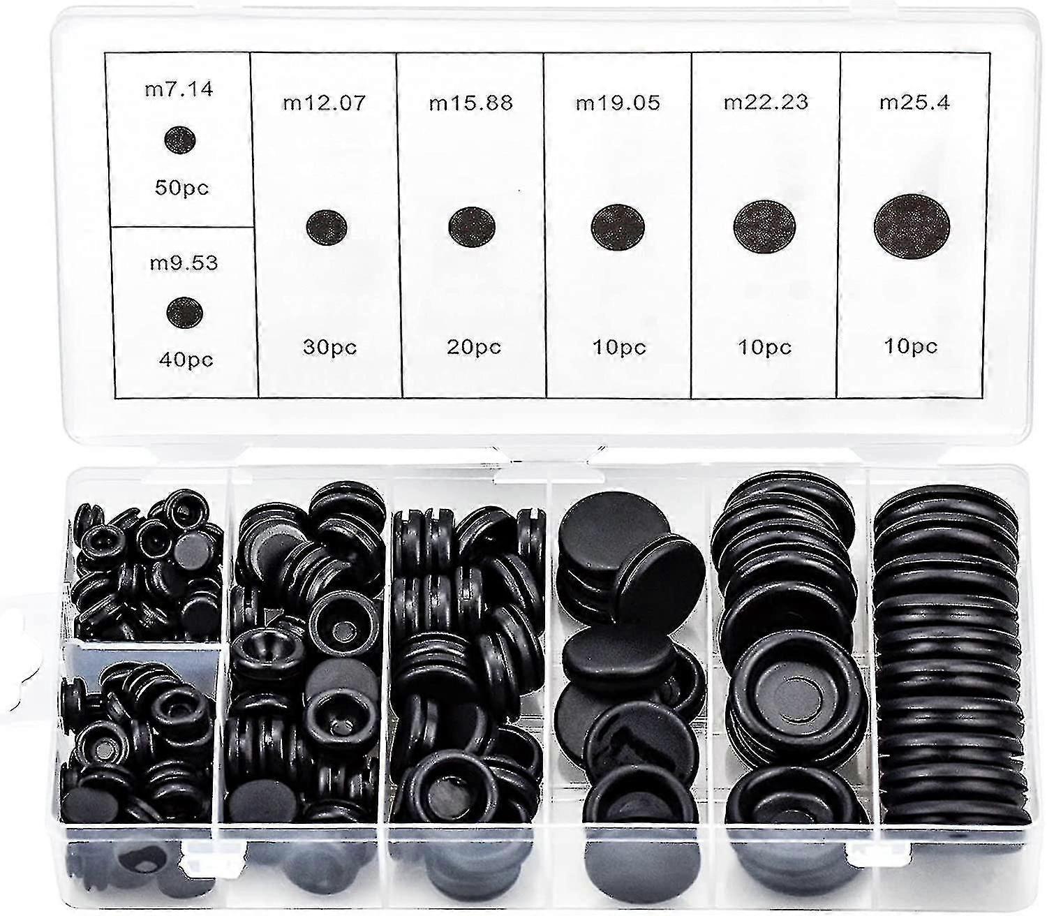 170pcs Rubber Grommet Assortment Set Hole Plug With Organizer Case ...